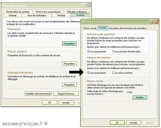 Augmenter la mémoire virtuelle sur windows xp - Astuces Pratiques
