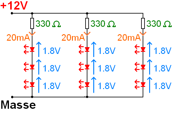 Montage de LED en série et résistance - Astuces Pratiques