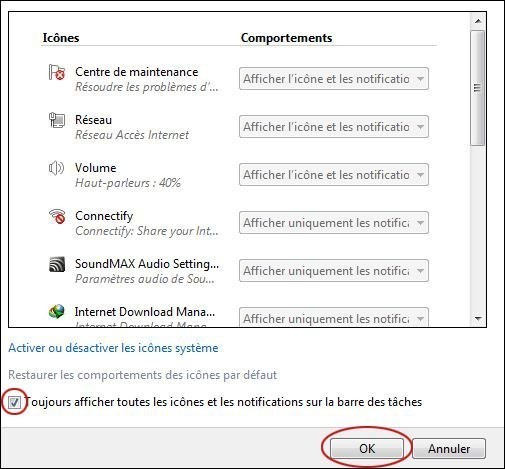 Afficher votre zone de notification entièrement sur Seven - Astuces ...