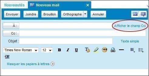 Envoyer un mail en copie carbone invisible sur Yahoo - Astuces Pratiques