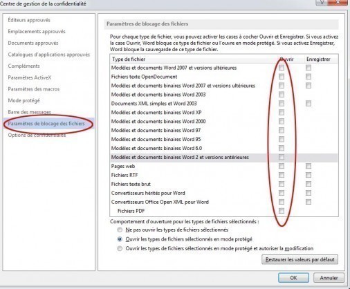 Désactiver mode protégé: Office et Word - Astuces Pratiques
